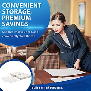 Paterson Paper White Paper Placemats Disposable - 10” x 14”- Bulk 1000 Count - Scalloped Economy Newsprint