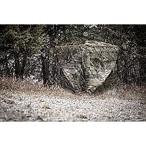 Ameristep FieldView 3 Durable One-Way View See-Through Mesh Hub Style Hunting Ground Blind | 3 Hunters Concealment | Mossy Oak DNA Camo