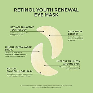 Murad Dr. Zion Retinol Youth Renewal Eye Masks – No-Slip Under Eye Patches for Fine Lines, Wrinkles, Crow’s Feet and Puffy Eyes - Full Absorption Treatment Strips, 5 Pairs