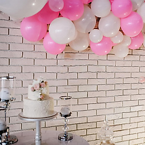 Garma Pink Balloons 12 inch, 100PCS Pink Latex Party Balloons for Balloons Arch as Valentine's Day, Birthday Party, Wedding, Anniversary, Baby Shower, Halloween Party Decorations (with Pink Ribbon)