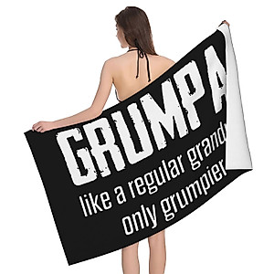 Zahika Grumpa Like Regular Grandpa Beach Towel Absorbent Bathroom Towels Beach Towels Oversized Super ​32x52 Inch