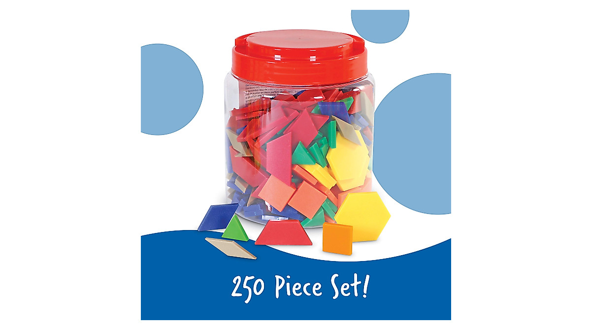 Learning Resources 250 Plastic Pattern Blocks for Kids