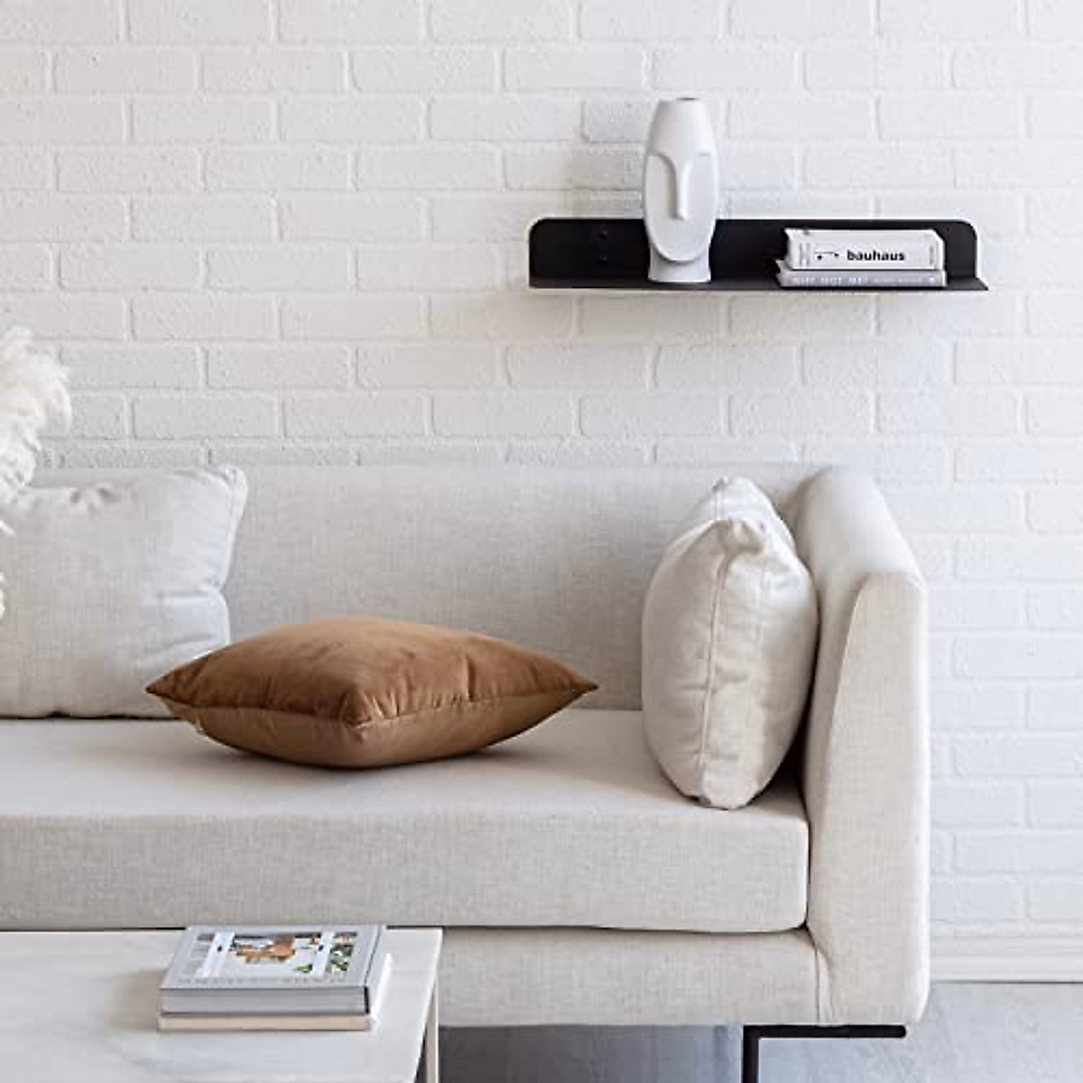 Saffron Fabs 24" x 8" Metal Wall Shelf in Textured Black