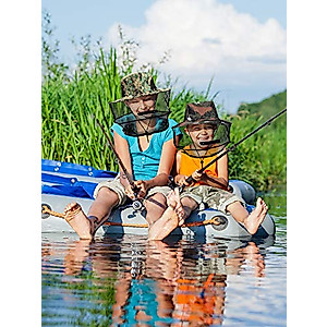 4 Pieces Mosquito Head Mesh Mosquito Cap Net Hat Face Cover with Zipper Foldable Fly Protection Netting Hat for Fishing Hiking Gardening, 4 Colors