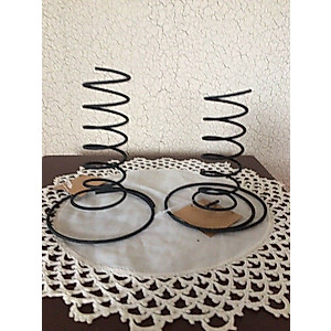 Two Black Wire Spiral Taper Candle Holders Primitive Design Reproduction Springs Home and Garden