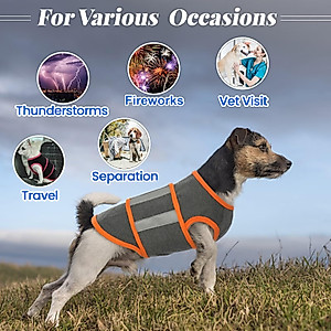 MIGOHI Dog Anxiety Vest,Soft Dog Anxiety Relief Coat,Calming Vest Wrap for Thunderstorm,Fireworks,Travel and Separation,Anxiety Relief for Dogs,Dog Firework Anxiety Relief for Small Dogs,XS,Gray