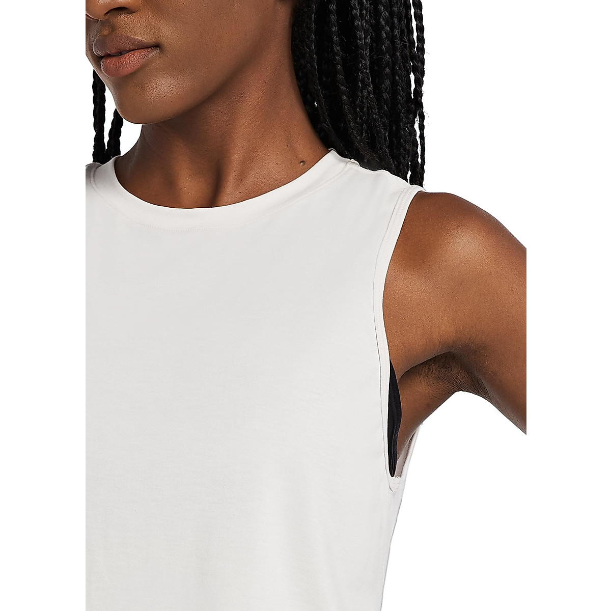 BALEAF Workout Tops for Women Crop Tank Top Quick Dry Athletic Gym Exercise Sleeveless Shirts Muscle Yoga Loose Fit White S