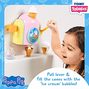 Toomies Peppa Pig Bubble Ice Cream Maker Bubble Bath Toy - Toddler Bath Toys Bubble Maker - Peppa Pig Toy with Foam-Producing Pump Action - Ages 18 Months and Up