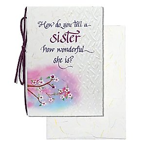 Blue Mountain Arts Sister Card - Thank You Card, Holiday Card, Any Occasion Card, Gemstone Accented, Eco-Friendly, 6.9 x 5.4 Inches
