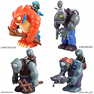 ROLOSO Plants and Zombies Toys Figures vs Peashooter Party Favors Birthday Decorations Supplies Plushies Sets Playset Series 2 PVZ Games Gift Box Zomboss Gargantuar Free Storage Box