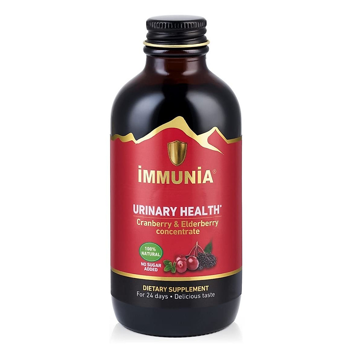 Immunia Urinary Health. Cranberry & Elderberry Concentrate to be Consumed for The Prevention of Urinary Infections. Natural. Delicious. 5 ml/Day. 1-Pack. USA