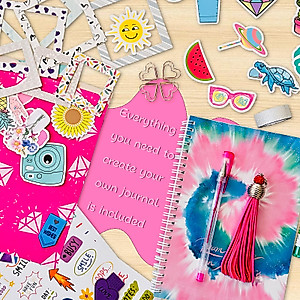 BONWORL DIY Journal Kit, Birthday Idea Gifts for Girls Ages of 8 9 10 11 12 13 Years Old and Up, Fashion Toys for Girls, 8-13 Year Old Girl Art & Crafts Gifts, Scrapbook and Journal Set