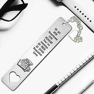 Inspirational Bookmarks for Son, Son Gifts from Mom, Graduation Gift for Son, Bookmark Tassels for Son, Book Lover, Bookworm, Book Accessories, Reading Gifts, Book Gifts-WB48