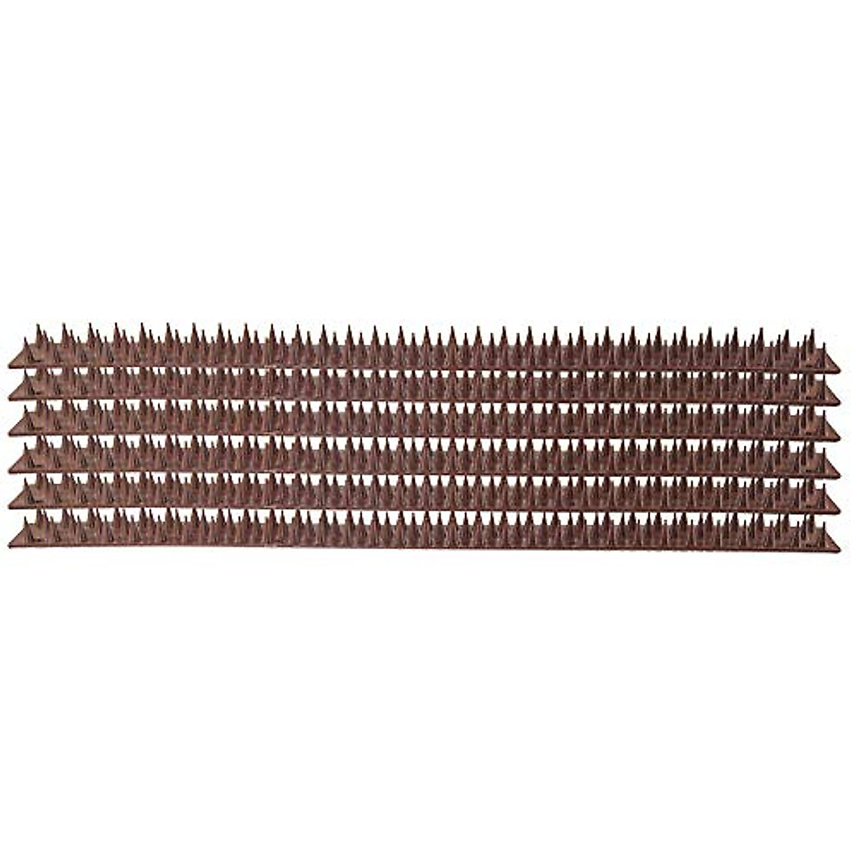 Home-X 6 Pcs Plastic Anti Cat or Bird, Keep Off Pigeon, Squirrel, Woodpecker & More Outdoor Spikes, Woodpecker, Cats, and Raccoons, Anti-Climb, Brown, Each 19 ½ " L x 1 7/8 ” W