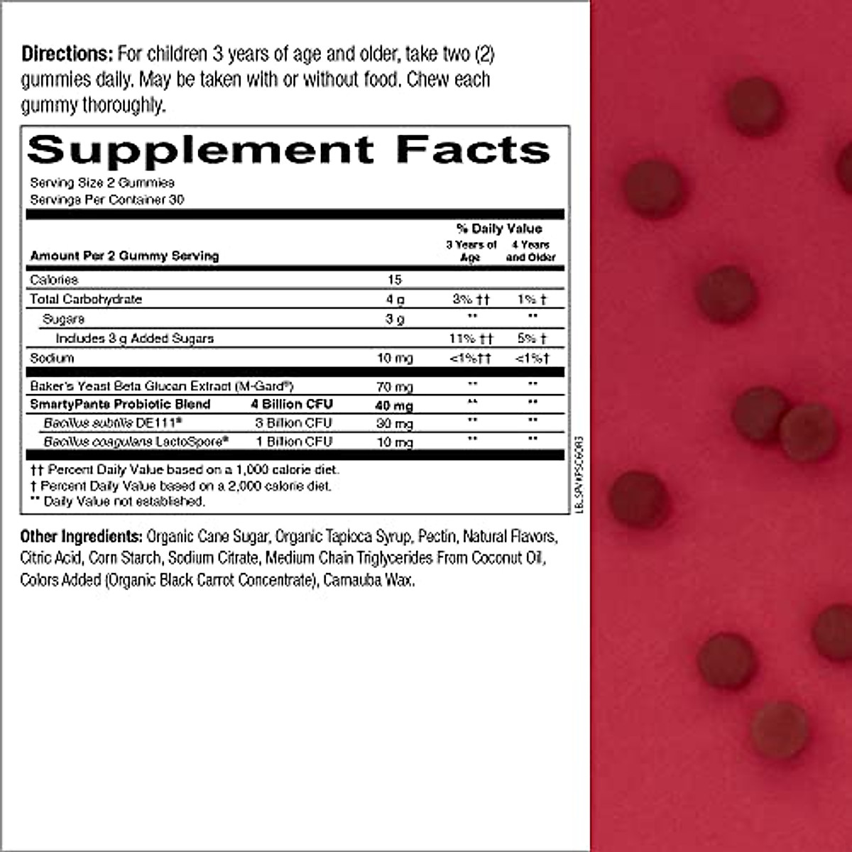 SmartyPants Kids Probiotic Immunity Gummies: Prebiotics & Probiotics for Immune Support & Digestive Comfort, Strawberry Crème Flavor, 60 Gummy Vitamins, 30 Day Supply, No Refrigeration Required