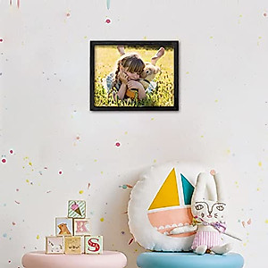 Custom Canvas Prints With Your Photos for Pet Family Photo Prints Personalized Canvas Framed Wall Art (Wood Black, 10" x 8")