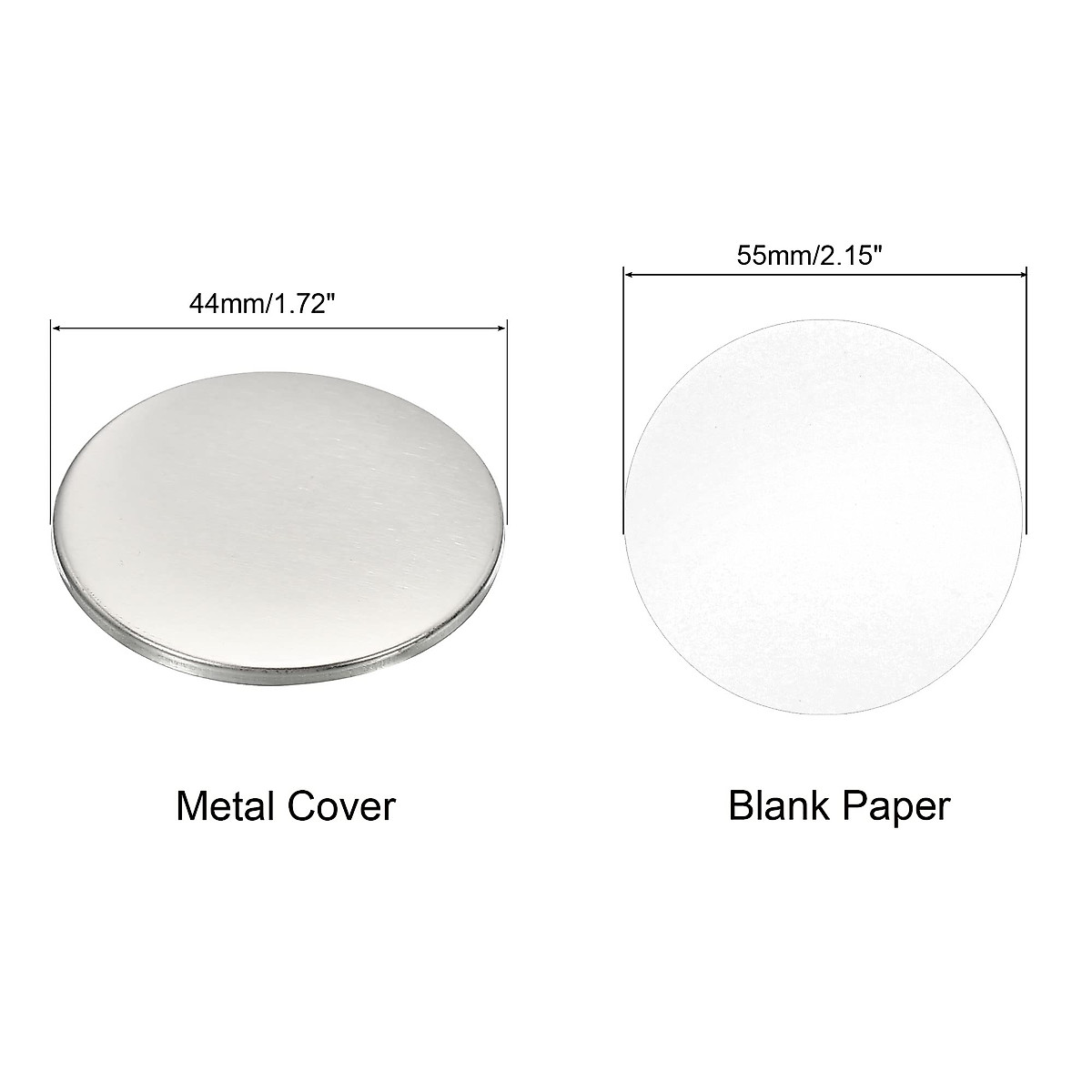 PATIKIL 1.72inch Button Parts, Blank Button Making Supplies,10Pcs Round Badge Parts DIY Pin Maker Kit for Button Maker Machine with Metal Cover Metal Base, Film and Blank Paper