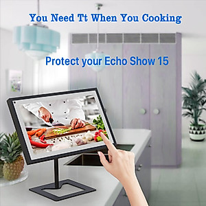 Adjustable Metal Stand for Amazon Echo Show 15, Tilt and Swivel Metal Stand Made for Echo Show 15, 15.6" Smart Display Metal Holder Sturdy and Not Wobbly-Matte Black