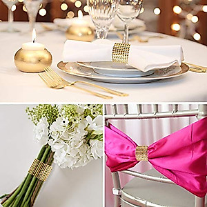Accmor 100pcs Napkin Rings, Gold Napkin Rings Buckles for Table Decorations, Wedding, Dinner,Party, DIY Decoration