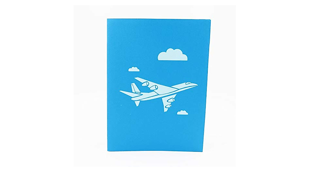 Jet Airplane Pop Up Card - Unique 3D Greeting for Travelers & Celebrations