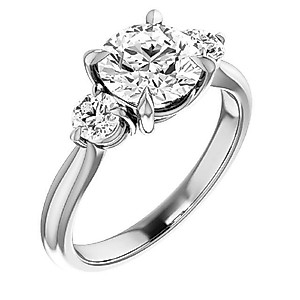 925 Silver, 10K/14K/18K Solid Gold Moissanite Engagement Ring, 3 CT Round Cut Handmade Solitaire Ring Diamond Wedding Ring for Woman, Birthday Gift for Her, VVS1 Colorless