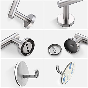 Toptowel Bathroom Towel Rack Set - 8 Pieces, Includes 2 Packs 23.6 inch Towel Bar, Hooks, Rings, Toilet Paper Holder - Brushed Nickel