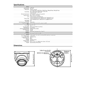 DS-2CE76H0T-ITMF 5MP Turbo HD TVI Turret Dome Mini Eyeball Analog Security Camera, CCTV Surveillance, 2.8mm Wide Angle, 65ft Night Vision, Outdoor, ONLY Compatible with Hik Vision 5MP and 8MP DVR