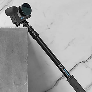 SANDMARC Pole - Black Edition: 17-40” Waterproof Extension Pole (Selfie Stick) for GoPro Hero 12, 11, 10, 9, 8, Max, 7, 6, Session, 5, 4, 3 - with Remote Clip