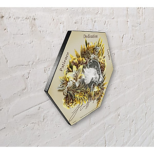 Trend Setters Harry Potter - Hufflepuff - Utilitarian Romance - 11.5” X 10” Hexagon KNEXAGON Wood Print – Tabletop Display, Hang Alone or Connect to Other Pieces – Officially Licensed Collectible