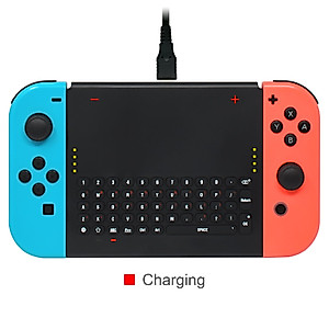 FYOUNG Wireless Keyboard Compatible with Nintendo Switch/Switch OLED, Wireless Gamepad Chatpad Message Keyboard for Switch, 2.4G USB Rechargable Handheld Remote Control Keyboard with a 2.4G receiver