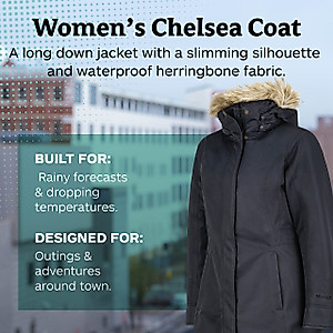 MARMOT Women’s Chelsea Rain Coat | Down-Insulated, Waterproof, Jet Black, Small