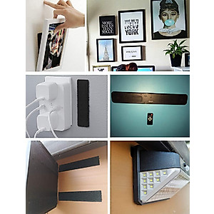 JEWOSTER 16 Sets 1x4 Inch Hook and Loop Strips with Adhesive - Double Sided Tape Heavy Duty for Wall Crafts - Sticky Back Fastener Mounting Tape for Home or Office Use,Indoor & Outdoor Use,Black