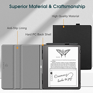 Fintie Rotating Case for Kindle Scribe (2024/2022 Release) - 360 Degree Rotatable Protective Stand Cover with Auto Sleep/Wake for 10.2 Inch Kindle Scribe 2022 and 2024 Releases, Black