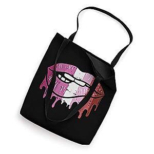 Lip Bite Lesbian Color Retro Dripping Art Flag Gay LGBT Gift Tote Bag