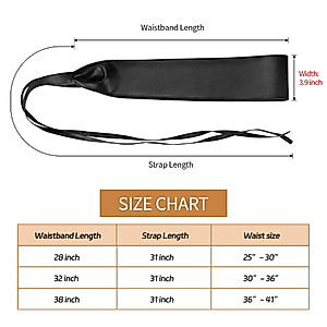 macoking Thick Black Wide Obi Belts for Women Faux Leather Corset with Lace Up Wrap Style S