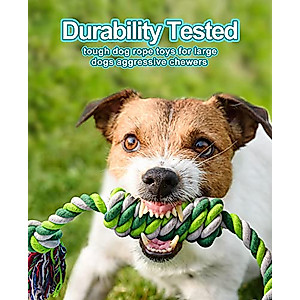 Heibizi Dog Toys for Large Dogs Aggressive Chewers, Valued Durable Dog Rope Toys Pack for Medium Large Breed, Interactive Tug of War Toys for Dogs, Dog Gifts