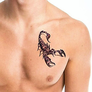 3D Scorpion Temporary Tattoos Temporary Tattoos Stickers Fashionable Fake Tattoos Removable Waterproof Body Art Tattoo Stickers for Men Women Teens Girls Boys (Scorpion)