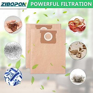 19-3100 Disposable Filter Bag Replacement for Stanley 5-8 Gallon Wet/Dry Vacuums, Dust Collection Vacuum Bags, 8 Pack