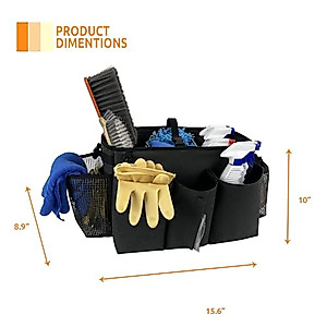 Wearable Cleaning Caddy Bag | Cleaning Supplies Organizer | Housekeeping Supply Caddy Bag | Cleaning Supply Tote with Handle Shoulder Waist Straps for Tote Tools Products Housekeepers Car Home House