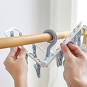 Groupcow 2 Pack Clip and Drip Hanger Portable Travel Hanger Drying Rack 12 Clips