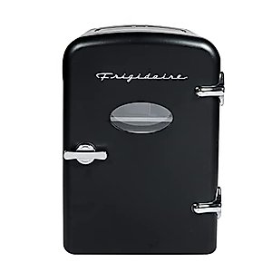 Frigidaire EFMIS175-BLACK Portable Mini Fridge-Retro Extra Large 9-Can Travel Compact Refrigerator, Black, 6 Liters