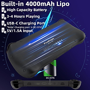 X55 Handheld Game Console 5.5 inch Portable Retro Video Hand-Held Games Consoles Rechargeable RK3566 Hand Held Classic Play System Black