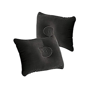 NovelBee Back Flocking Surface Car Travel Inflatable Mattress Air Bed Camping with 2 Air Pillows,Inflatable Pump and Handbag (Black)