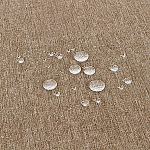 youngseahome Outdoor Tablecloth Wrinkle-Free Stain Resistant Waterproof Polyester Fabric Table Cover with Zipper Umbrella Hole for Picnic/Party/Dinner/Patio Garden(60inch Round,Zippered,Flax)