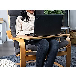 Mind Reader Woodland Collection, Portable Laptop Desk/Breakfast Table, Collapsible, Portable, Folding Legs, Beige