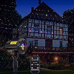 Poeland Outdoor Garden Laser Lights Waterproof Christmas Projector Lighting with Security Lock 3 Color Red Green Blue
