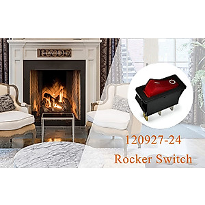 2 Pack 120927-24 On Off 120 Volt 3 Prong Plug Rocker Switch Lighted for Electric Fireplaces FMI Desa 29-159-1 Heater Switch 28785