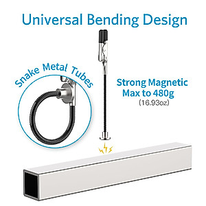 Actekart Metal Model Painting Stand Base and 12PCS Magnetic Bendable Alligator Clip Sticks Set for Gundam Model Parts Coloring, for Airbrush Spray