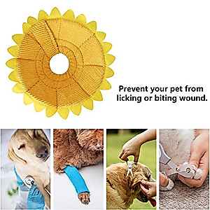 SLSON Cat Recovery Collar Pet Cone Collar Soft Protective Cotton Cone Adjustable Fasteners Collar for Cat and Puppy, Yellow (S)