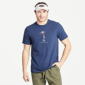 Life is Good Men's Crusher T, Short Sleeve Cotton Graphic Tee Shirt, Golf Jake, Darkest Blue, 3X-Large